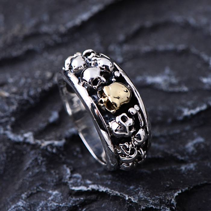 Mens Sterling Silver Phantom Skull Ring - VVV Jewelry