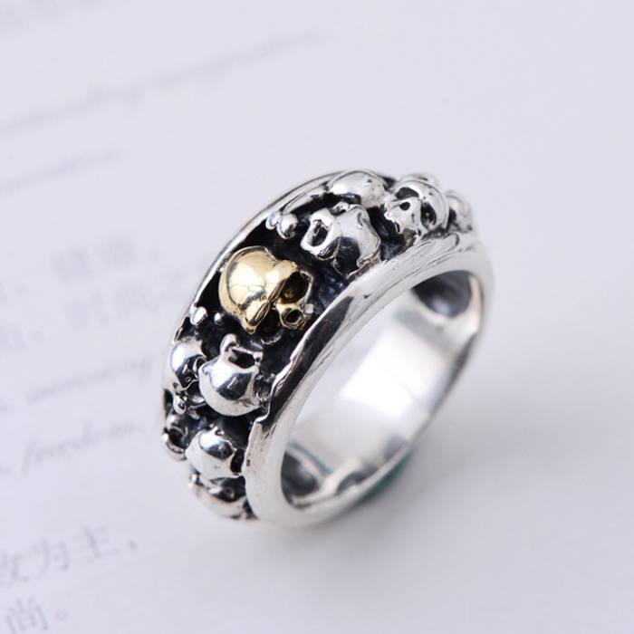 Mens Sterling Silver Phantom Skull Ring - VVV Jewelry