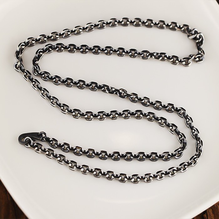 Mens Sterling Silver Cable Chain Necklace - VVV Jewelry