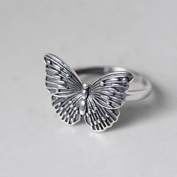 Women's Sterling Silver Butterfly Ring - VVV Jewelry