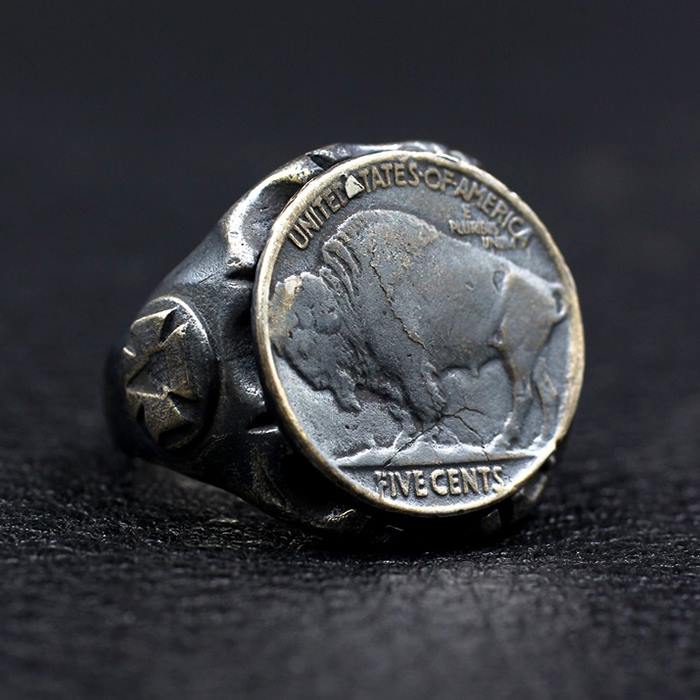 Sterling Silver American Bison Buffalo Nickel Coin Ring - VVV Jewelry