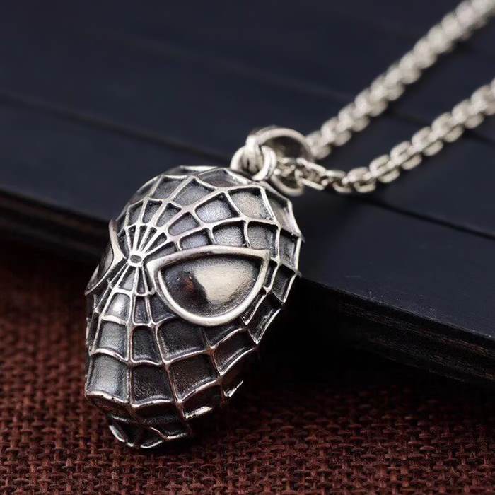 Sterling Silver Spiderman Pendant Necklace - VVV Jewelry