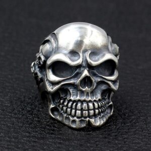 Big & Heavy Sterling Silver Punk Skull Ring - VVV Jewelry