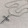 Sterling Silver Simple Cross Pendant Necklace - VVV Jewelry
