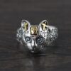 Sterling Silver Cat Head Ring - VVV Jewelry