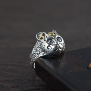 Sterling Silver Cat Head Ring - VVV Jewelry
