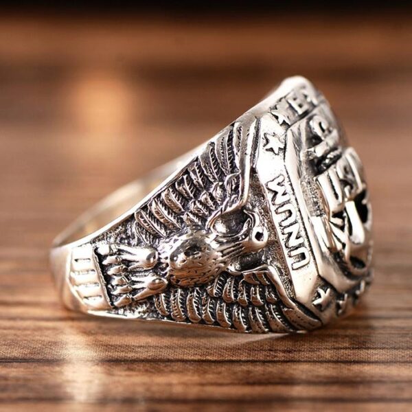Mens Sterling Silver US Navy Military Ring - VVV Jewelry