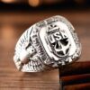 Mens Sterling Silver US Navy Military Ring - VVV Jewelry