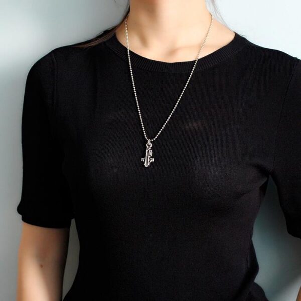 Sterling Silver Skeleton Cross Pendant Necklace - VVV Jewelry