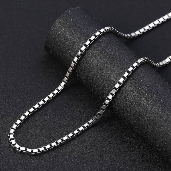 Men's Silver Box Chain Necklace 4mm - VVV Jewelry