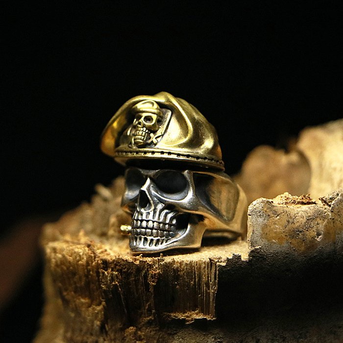 Military Captain Skull Ring - VVV Jewelry