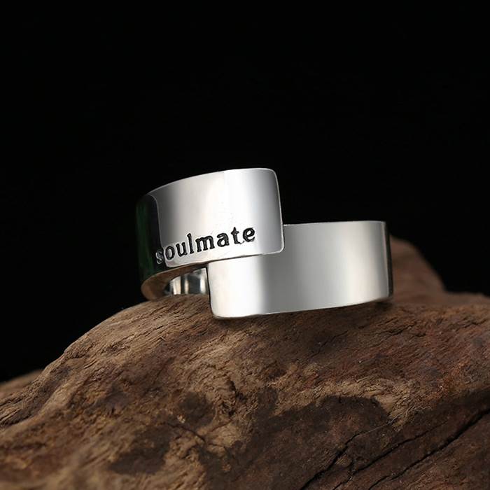 Sterling Silver Polished Love Soulmate Ring - VVV Jewelry