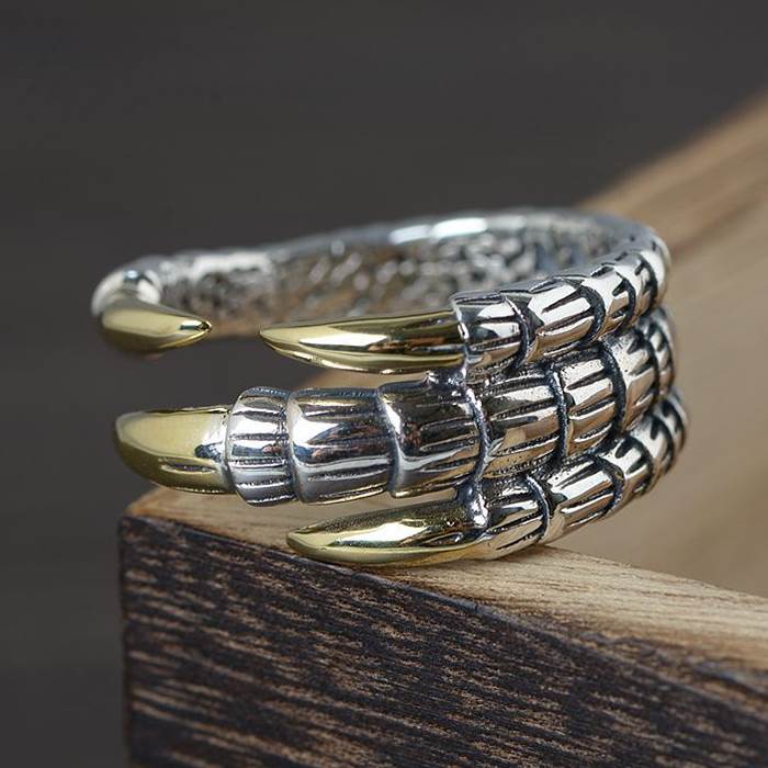 Men's Sterling Silver Eagle Claw Ring - VVV Jewelry