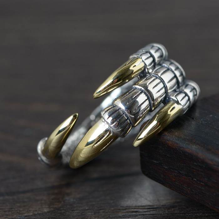 Men's Sterling Silver Eagle Claw Ring - VVV Jewelry
