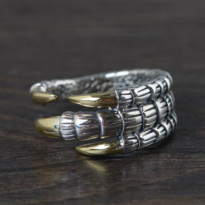 Men's Sterling Silver Eagle Claw Ring - VVV Jewelry