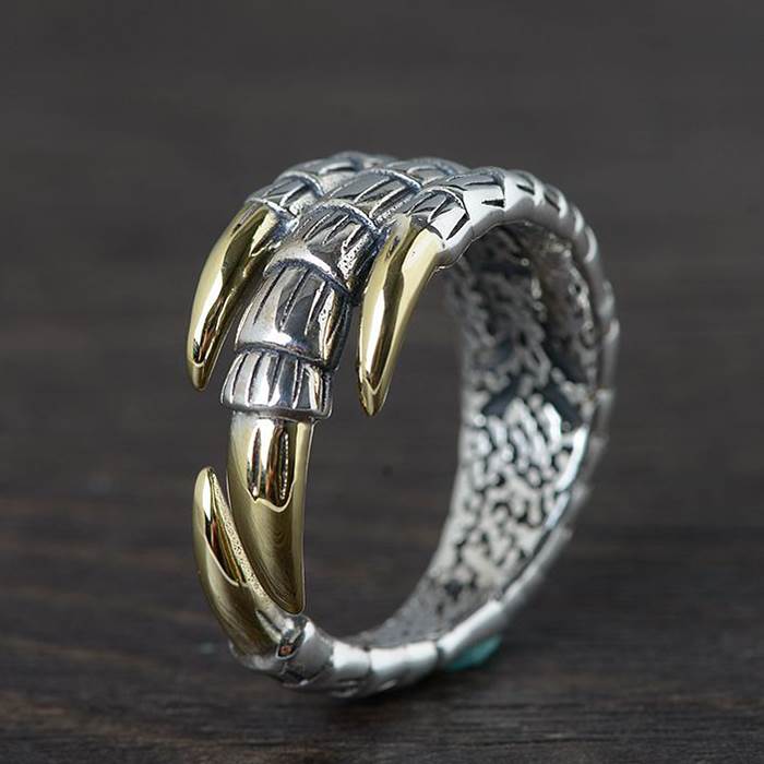 Men's Sterling Silver Eagle Claw Ring - VVV Jewelry