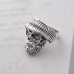 Mens Adjustable Beard Skull Ring - VVV Jewelry