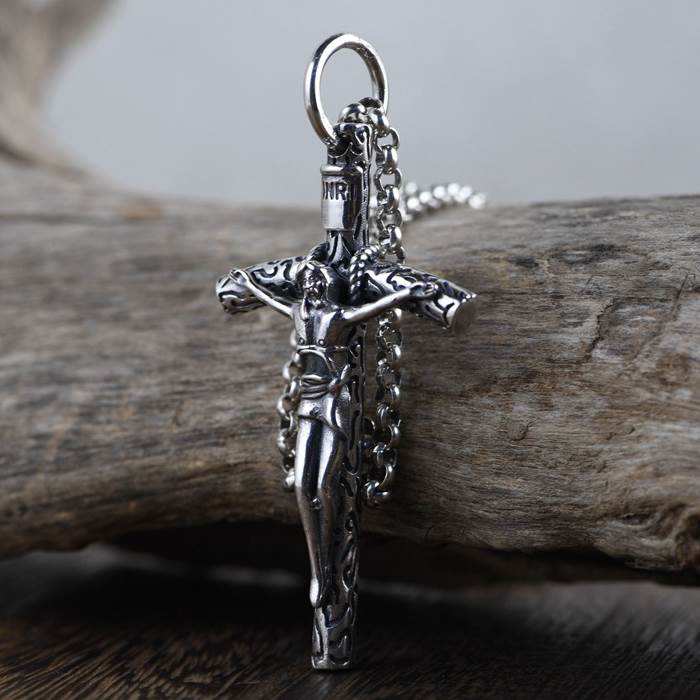 Catholic Cross Jesus Pendant Necklace - VVV Jewelry
