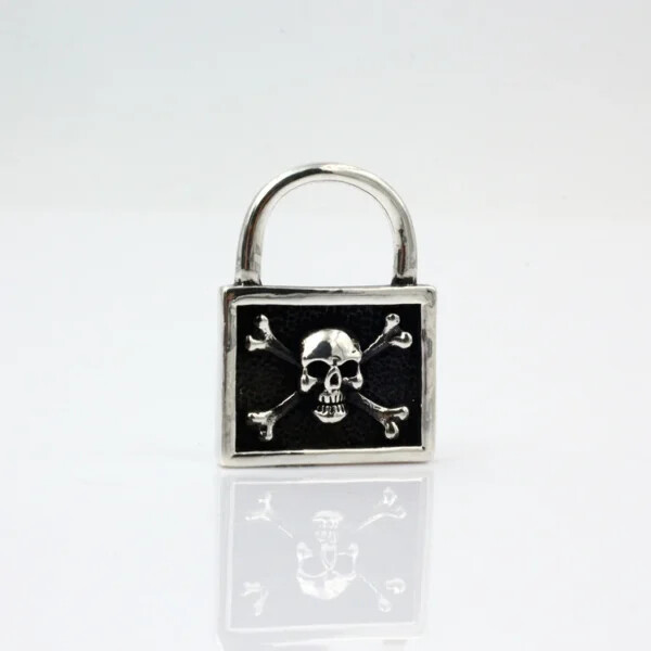 Skull And Crossbones Pirate Lock Pendant - VVV Jewelry: Sterling Silver ...